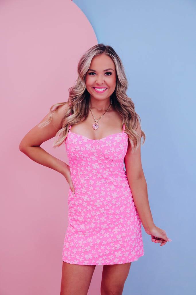 Fiona Floral Corset Mini Dress - Pink – Whiskey Darling Boutique