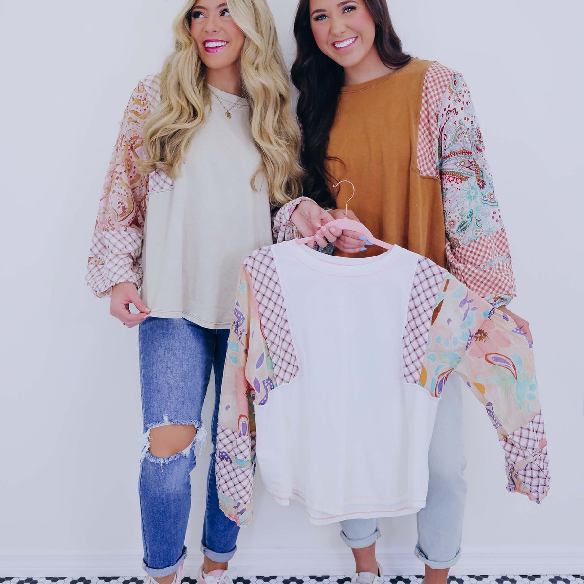 Paisley And Plaid Patchwork Top- 3 Colors – Whiskey Darling Boutique