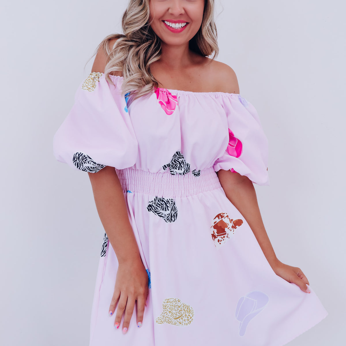 Fanci Cowgirl Hat Print Poplin Mini Dress – Whiskey Darling Boutique