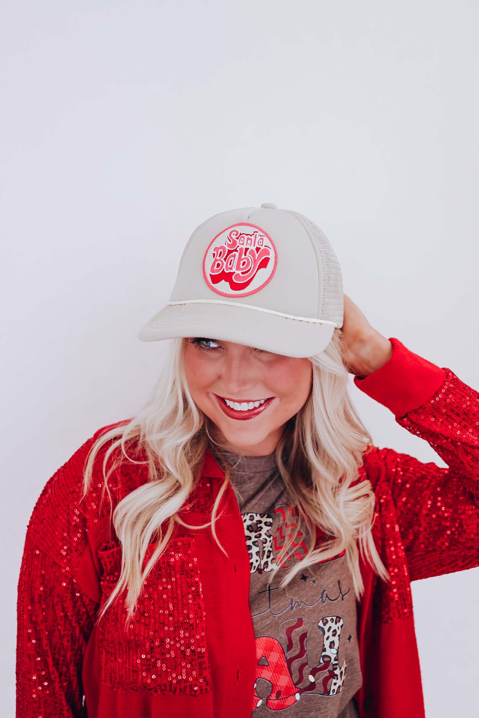 Oh Santa Baby Trucker Hat - Khaki – Whiskey Darling Boutique