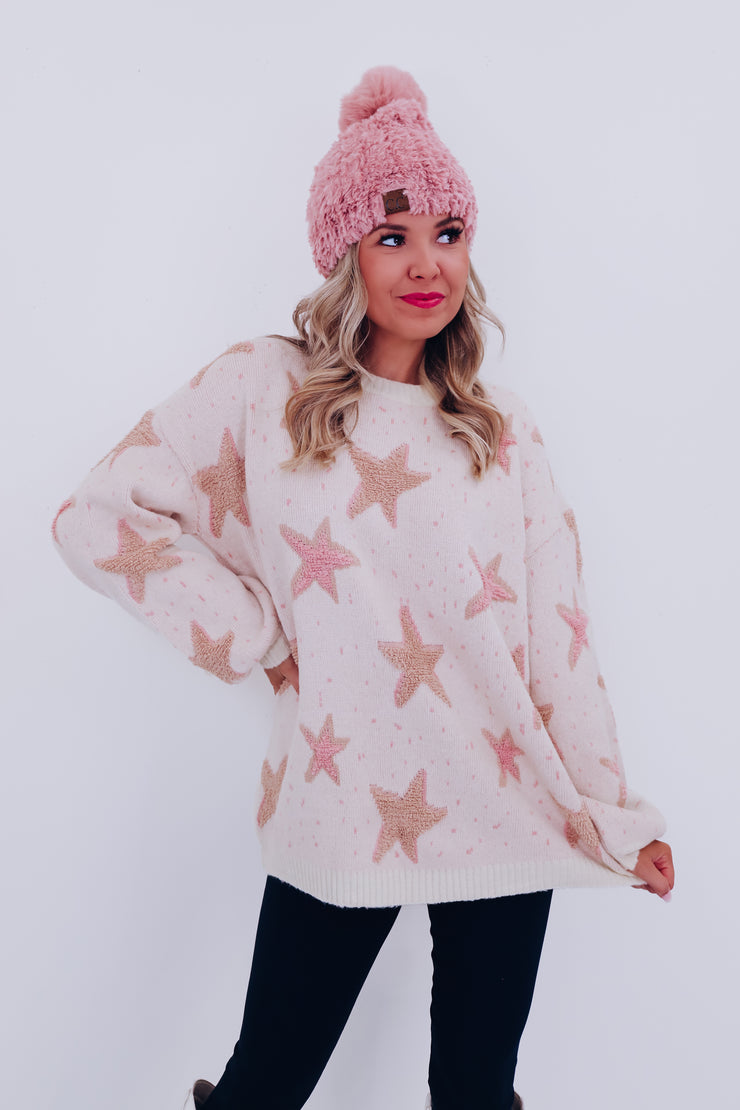 Coastal Christmas Star Print Sweater - Ivory – Whiskey Darling Boutique
