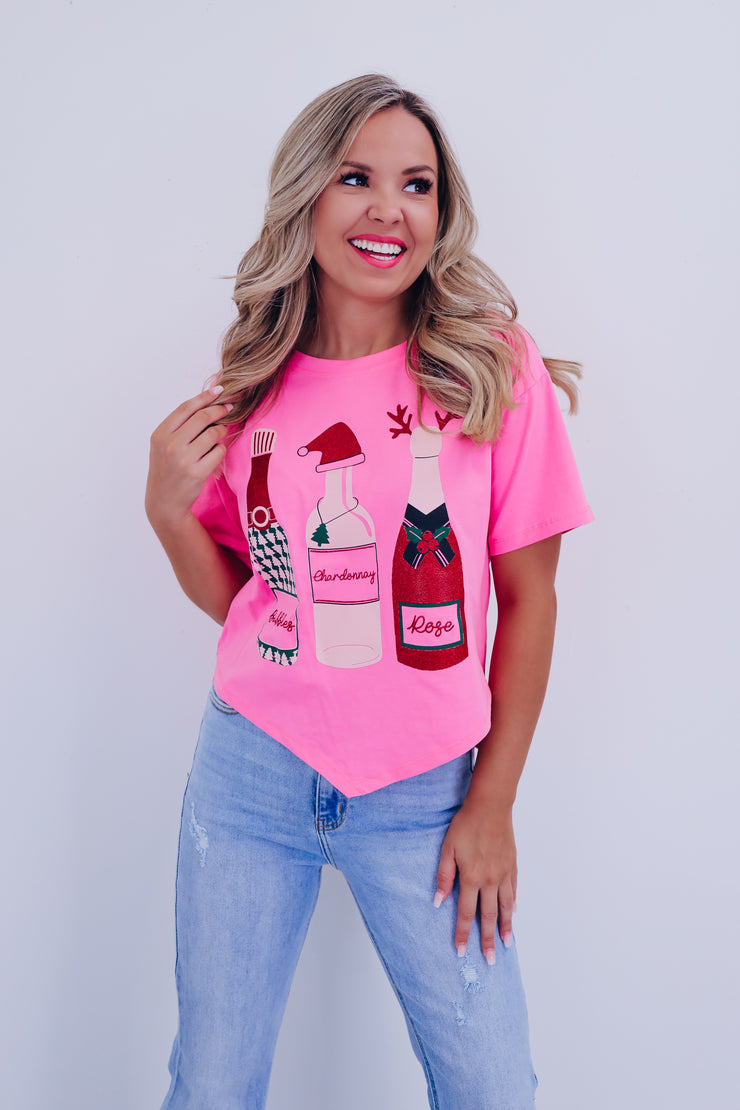 Holiday Cheers Graphic Top - Pink – Whiskey Darling Boutique