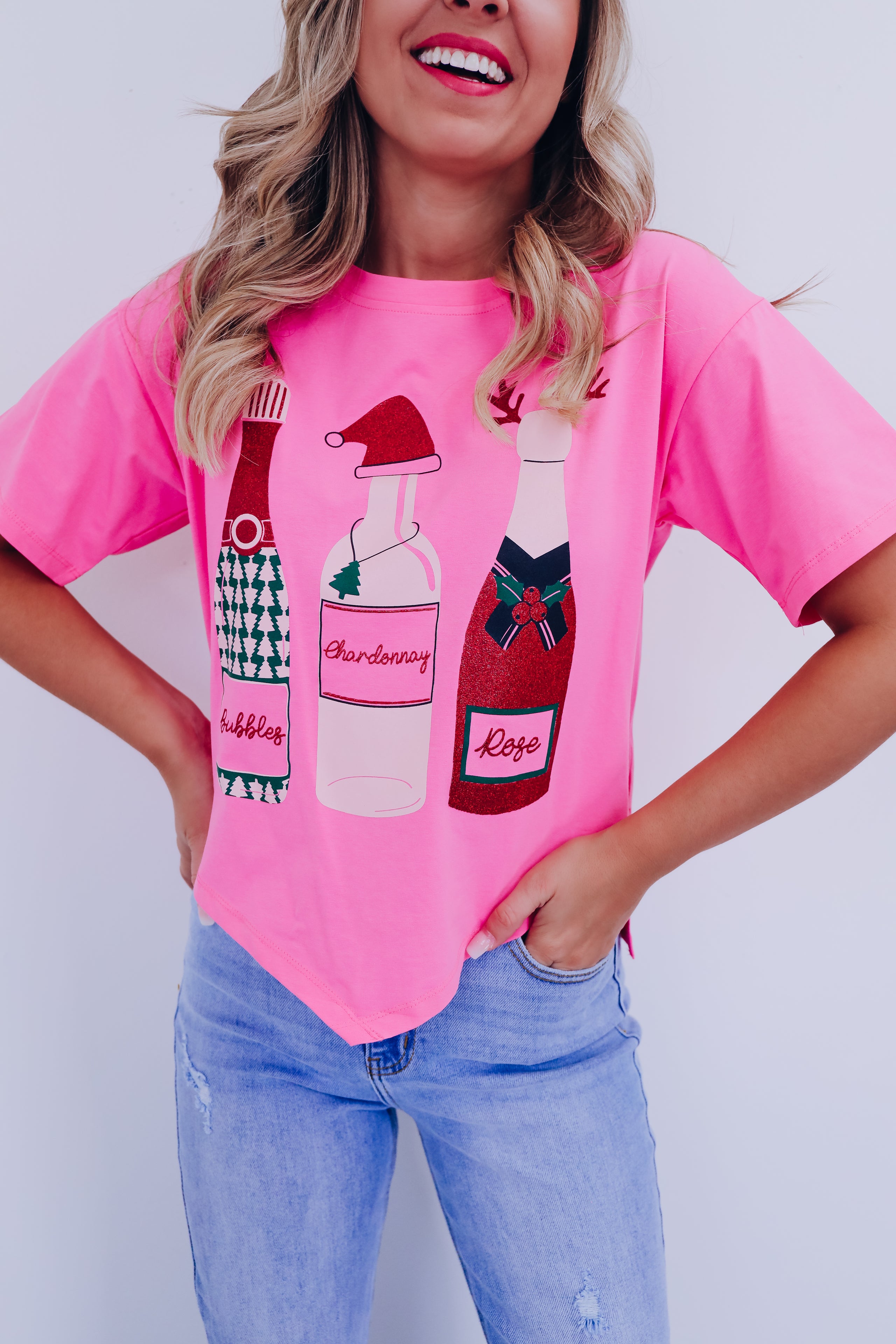 Holiday Cheers Graphic Top - Pink – Whiskey Darling Boutique