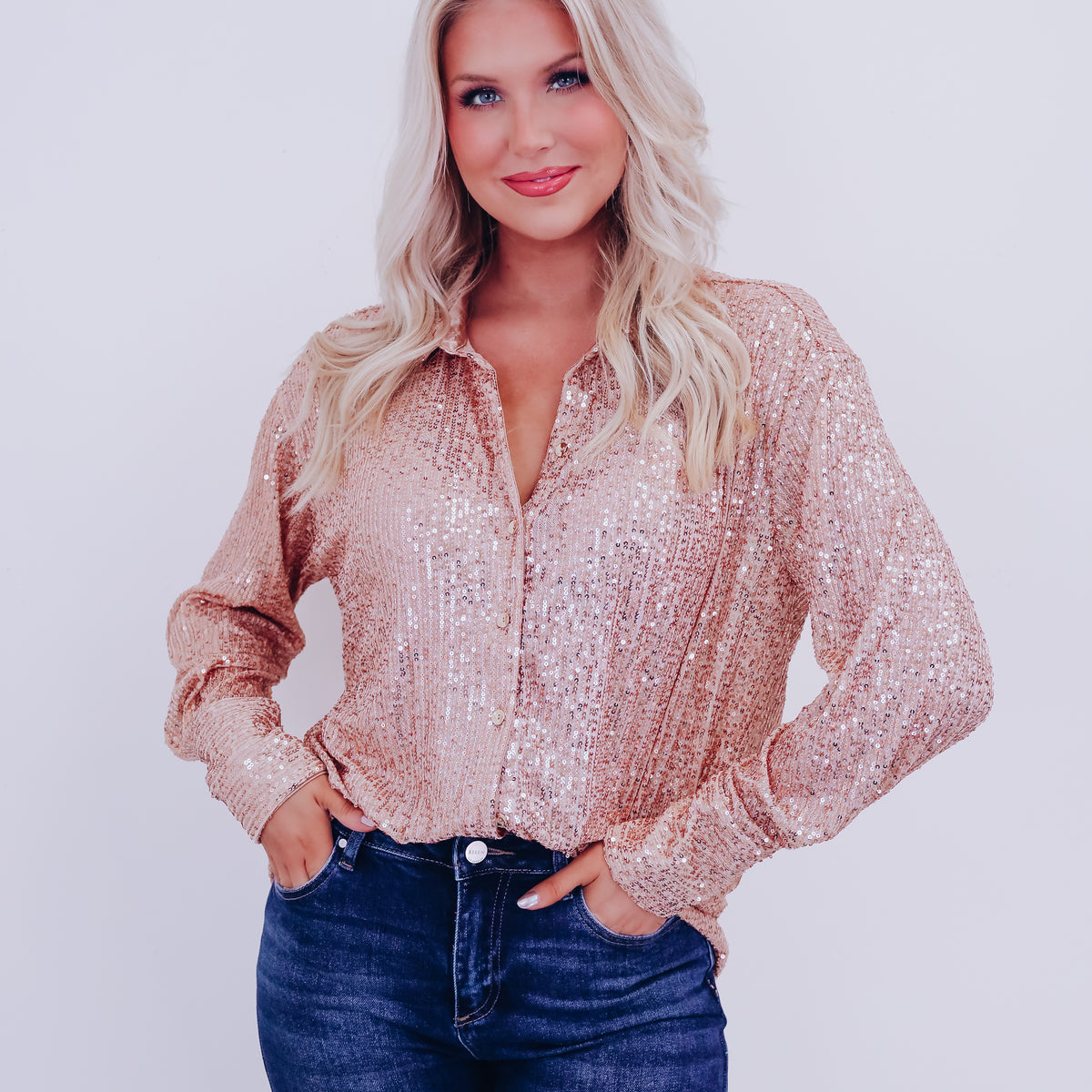 Sparkle On Sheer Sequin Mesh Top - Gold – Whiskey Darling Boutique