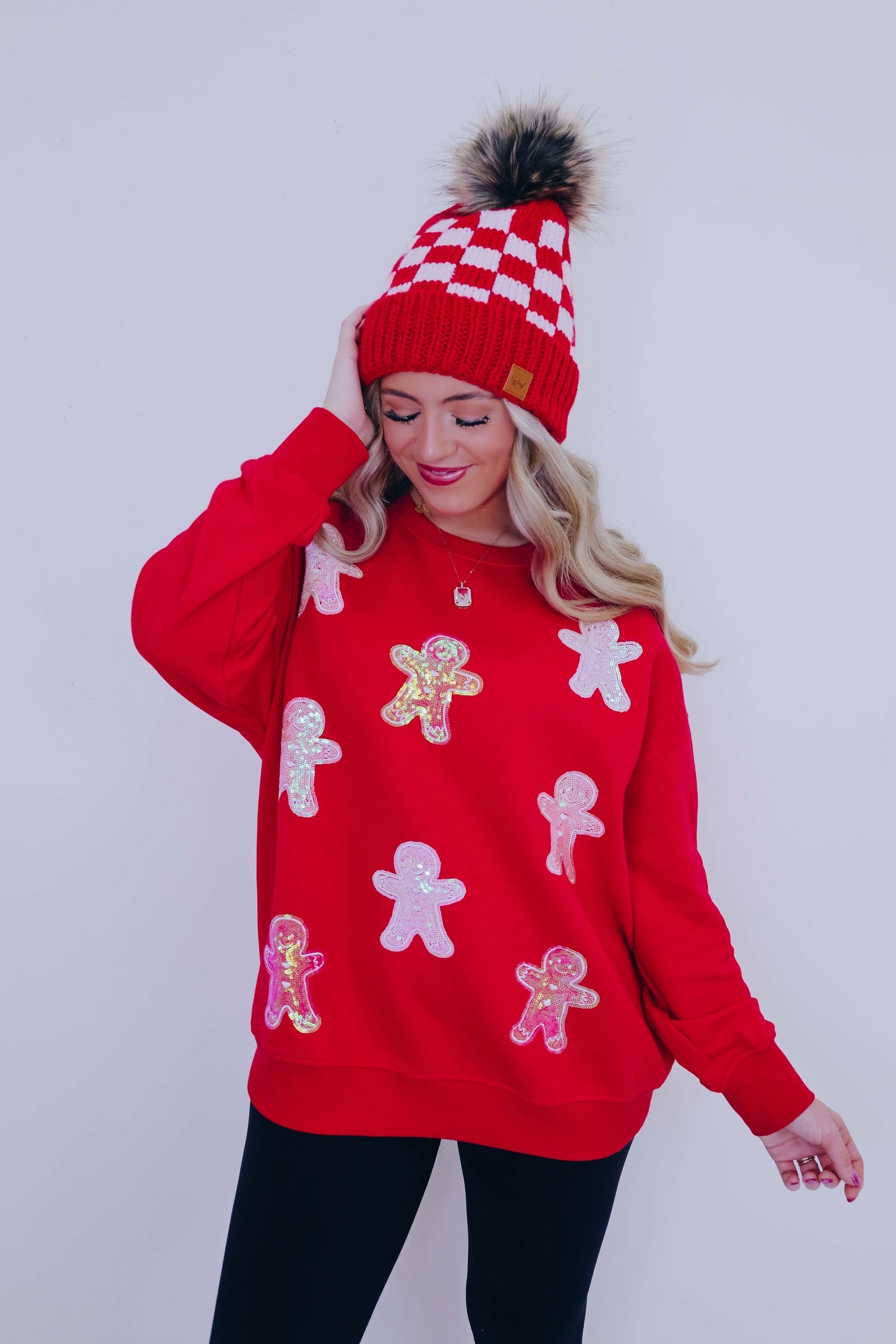 Spicy & Sparkly Gingerbread Man Sequin Sweatshirt - 2 Colors – Whiskey Darling Boutique