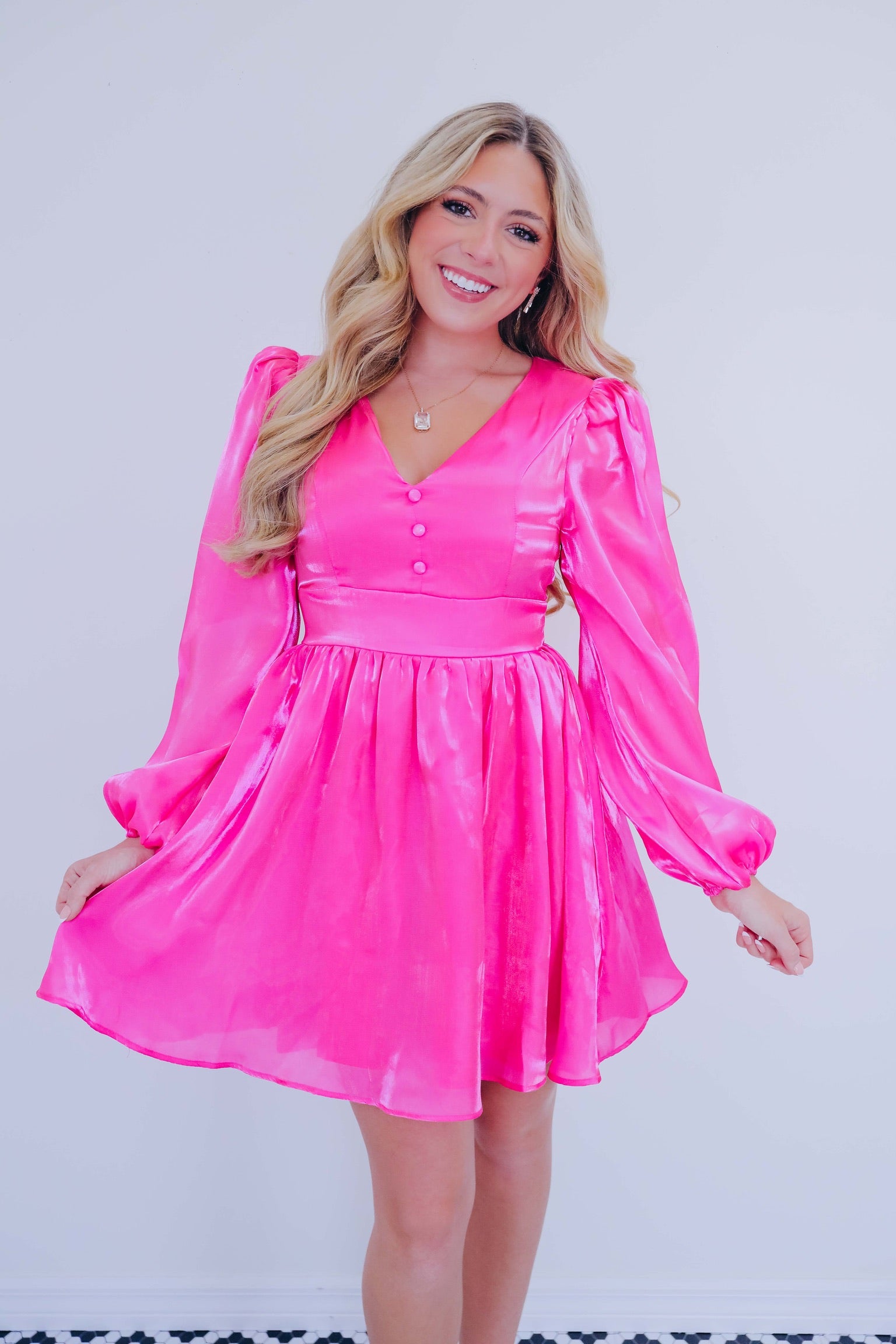 Cinderella Chic Chiffon Dress - Pink – Whiskey Darling Boutique