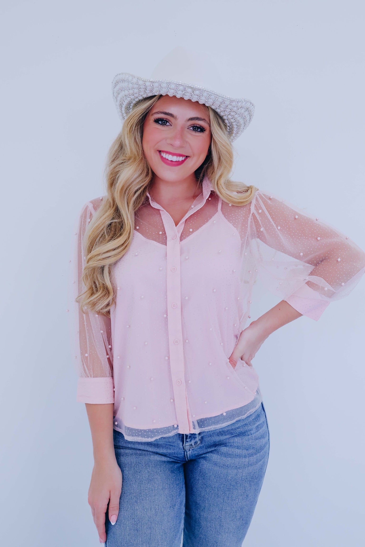 Simply Chic Sheer Button Up Blouse & Cami – Whiskey Darling Boutique