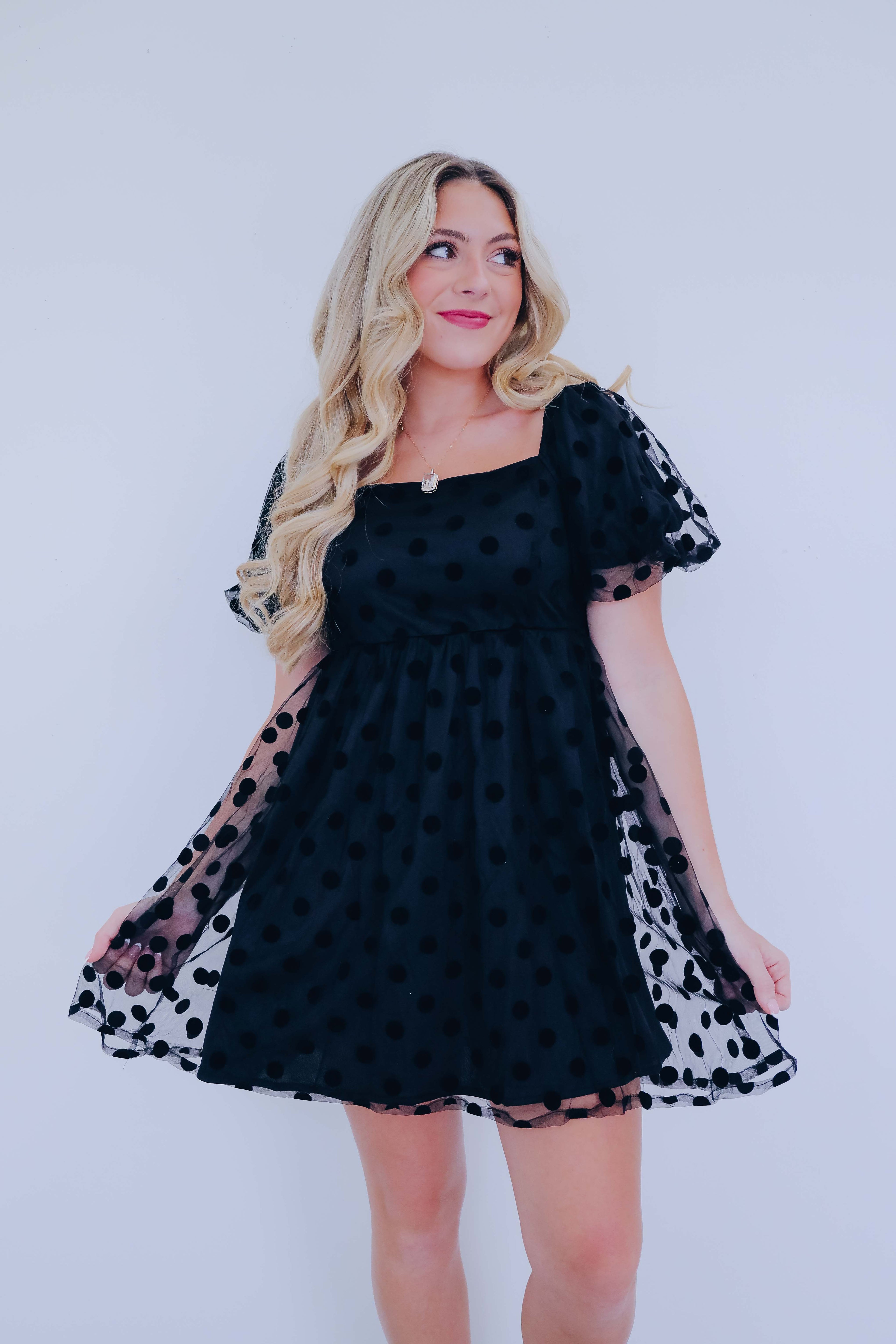 Maya Mesh Dotted Mini Dress - 2 Colors – Whiskey Darling Boutique