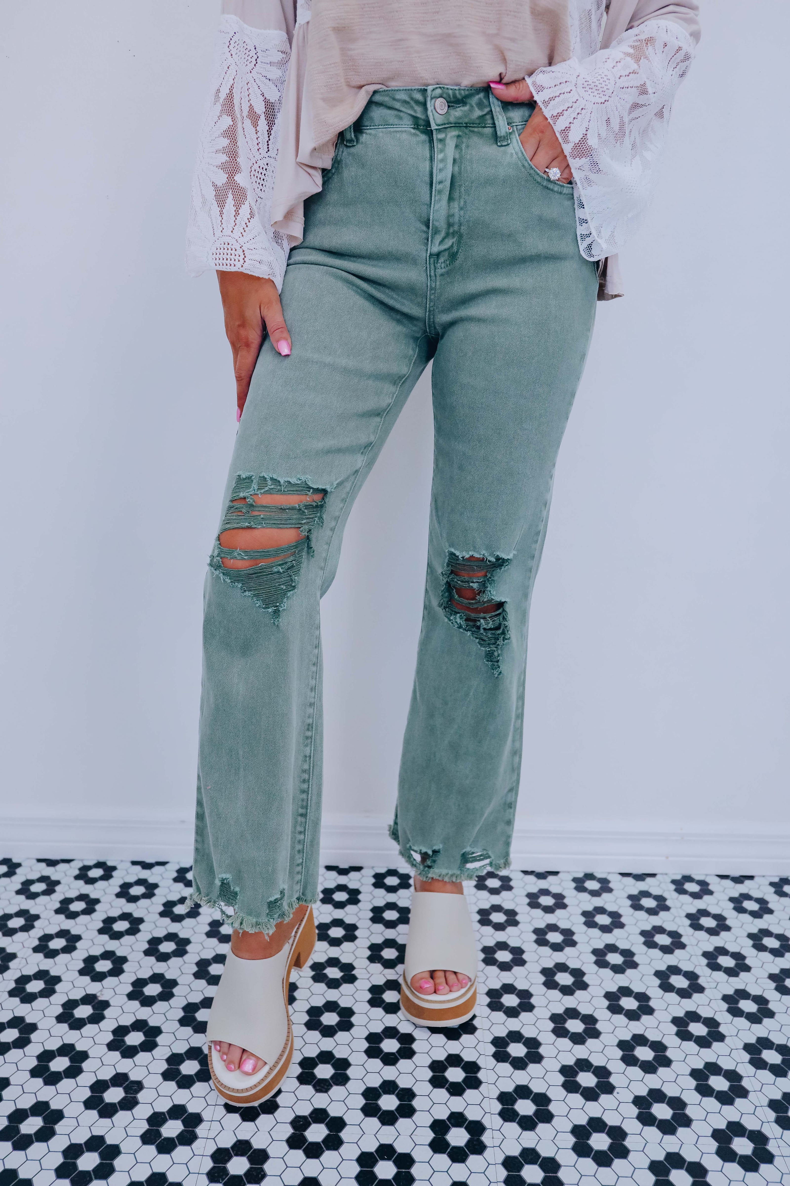 Drayke Distressed Frayed Hem Jeans - 9 Colors – Whiskey Darling Boutique