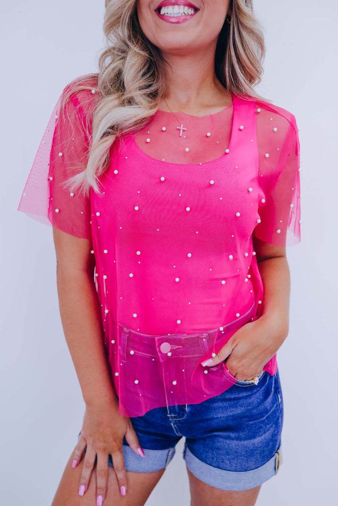 Hidden Gem Embellished Mesh Top - 4 Colors – Whiskey Darling Boutique