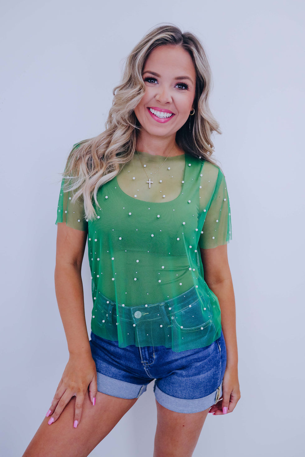 Hidden Gem Embellished Mesh Top - 4 Colors – Whiskey Darling Boutique