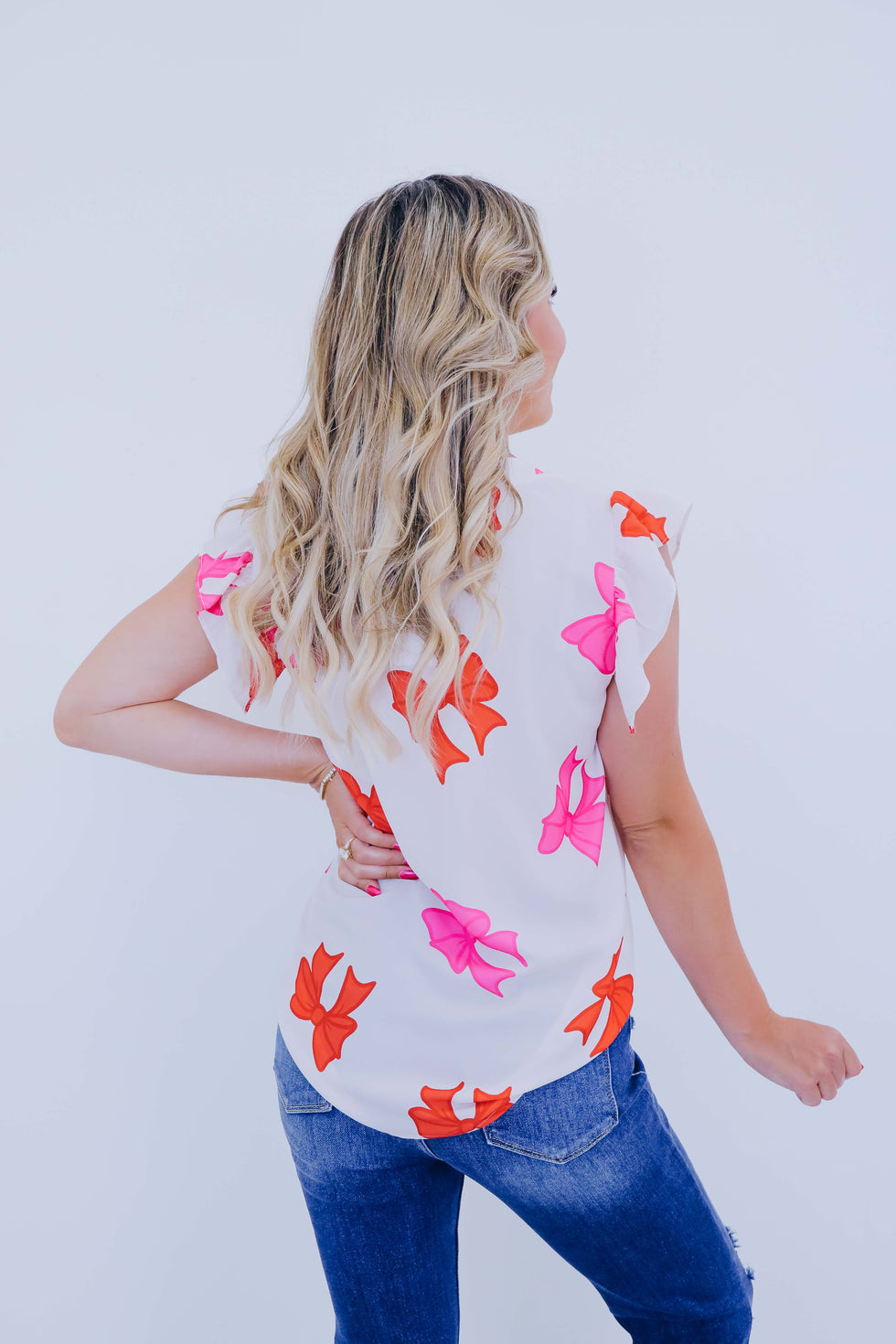 Bows And Ruffles V-Neck Blouse – Whiskey Darling Boutique