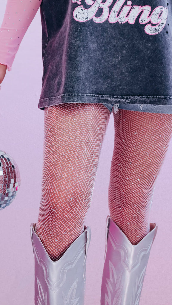 Show Off Rhinestone Stockings - White – Whiskey Darling Boutique