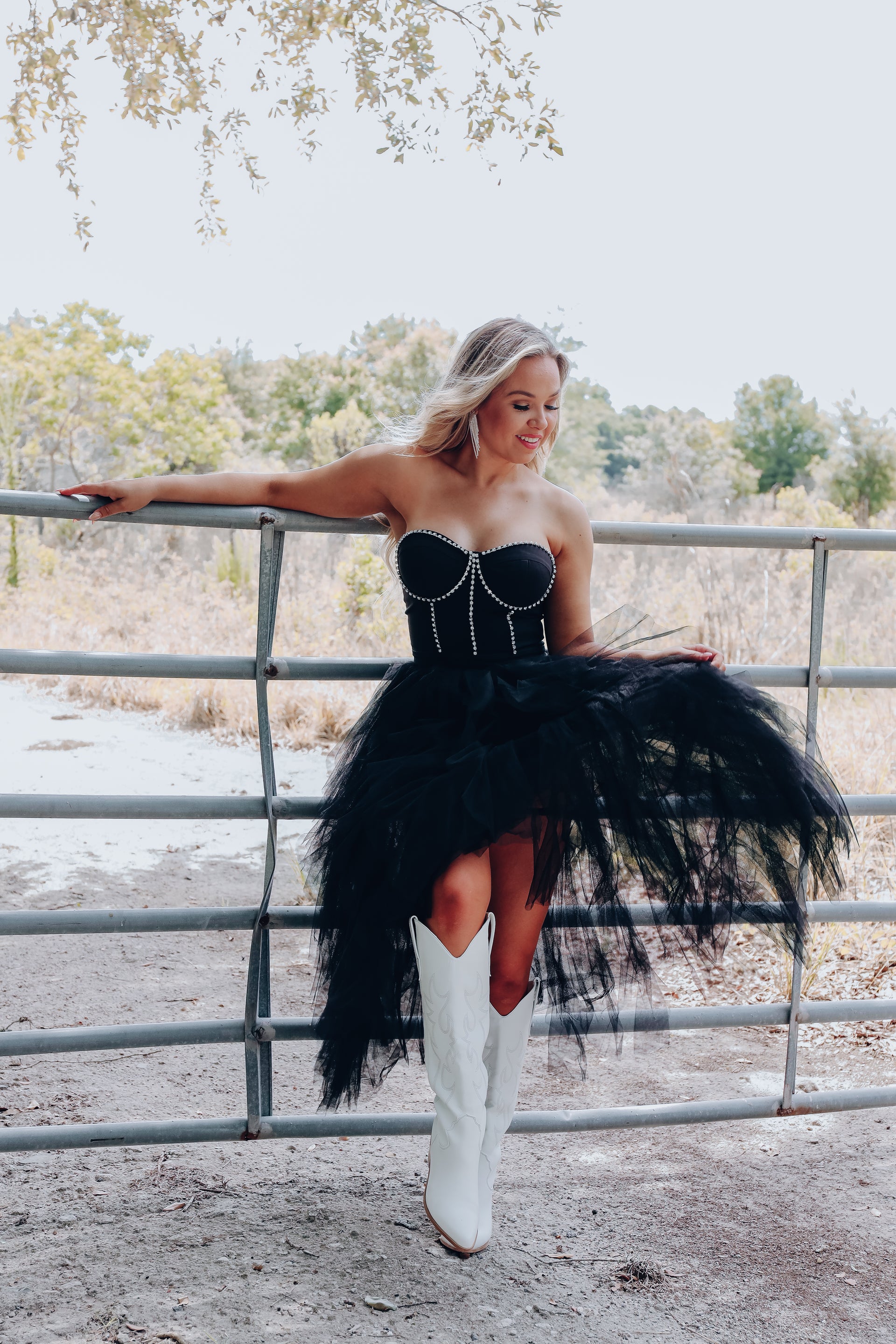 Prima Donna Rhinestone/Tulle Bodysuit Dress - Black – Whiskey Darling ...