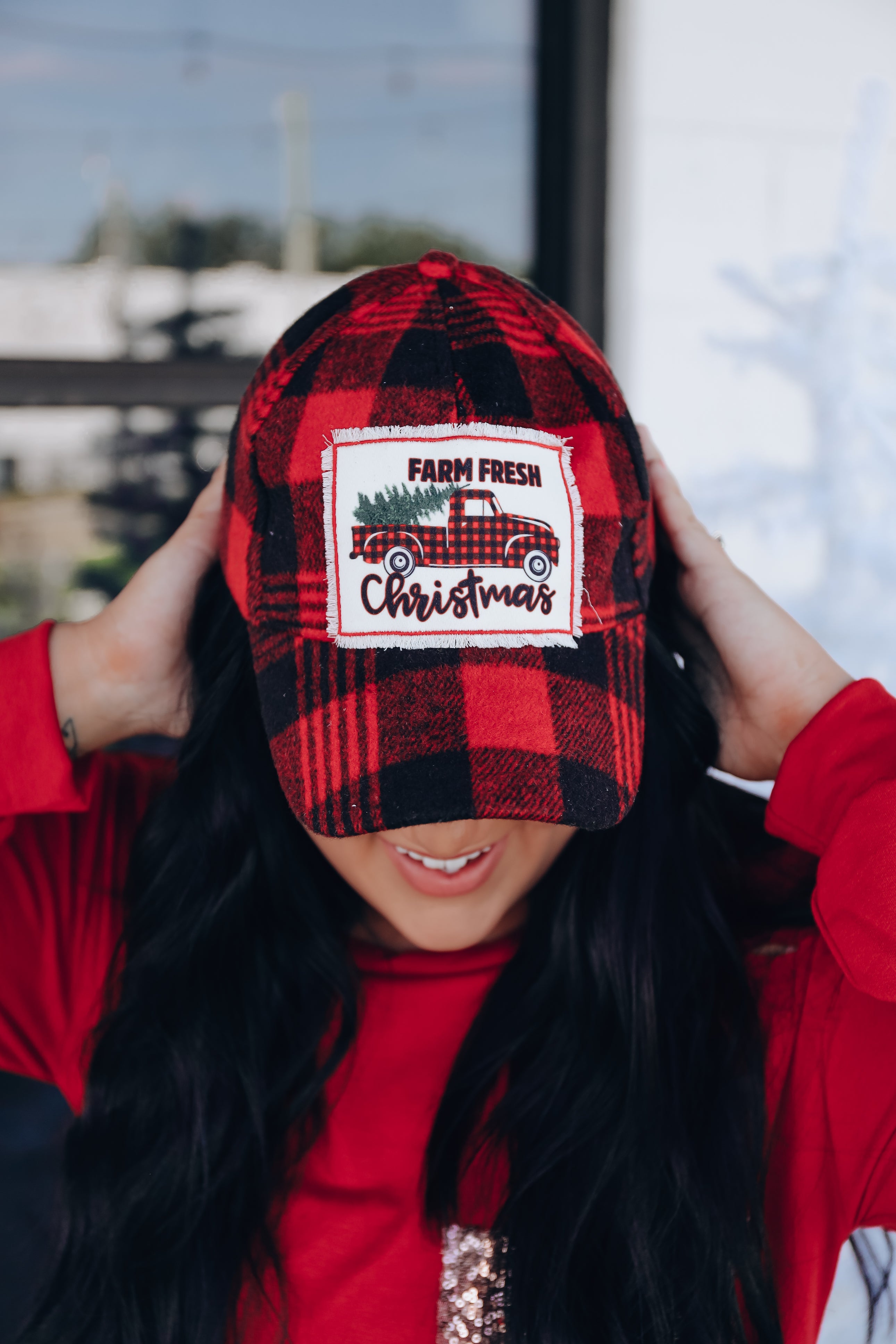 Farm Fresh Buffalo Plaid Christmas Cap – Whiskey Darling Boutique