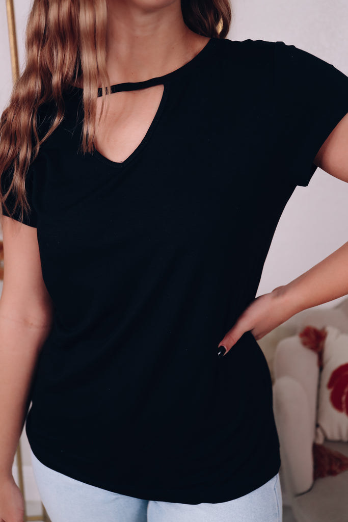 Go-To Solid Peek-A-Boo - Black – Whiskey Darling Boutique